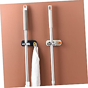 MOLUCKFU 4pcs Wall Mounted Mop Holder Broom Hooks Wall Mount Clothing Rack Storage Wall Shelves Broom Gripper Wall Mount Broom Holder Wall Mount Self Adhesive Mop Rack Storage Hooks Blue