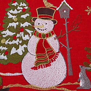 Pillow Perfect Christmas Frosty Scene Decorative Lumbar Pillow, 1 Count (Pack of 1), Green