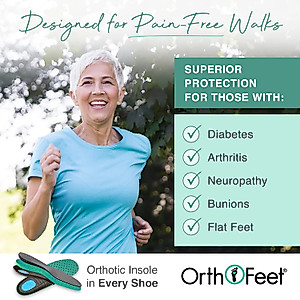 Orthofeet Women's Orthopedic Blue Knit Kita Hands-Free Sneakers, Size 10.5