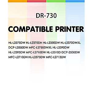 (Pack of 1) Compatible for DR730 DR 730 DR-730 Drum Unit (for Toner TN760 TN730 TN770) Replacement for DCP-L2550DW HL-L2350DW HL-L2370DW MFC-L2710DW MFC-L2750DW Printer, Sold by GTS