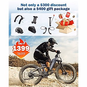 PUCKIPUPPY Electric Bike for Adults, 750W Motor, 48V 20AH Samsung Cells Battery Adult Electric Bicycles, 26" Fat Tire Full Suspension Ebike, 30MPH Beach Mountain E Bike, Shimano 7 Speed, 75Miles Range