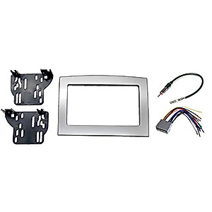 Silver Double Din Dash Install Kit w/Wiring Harness Radio Stereo Compatible with Dodge Ram