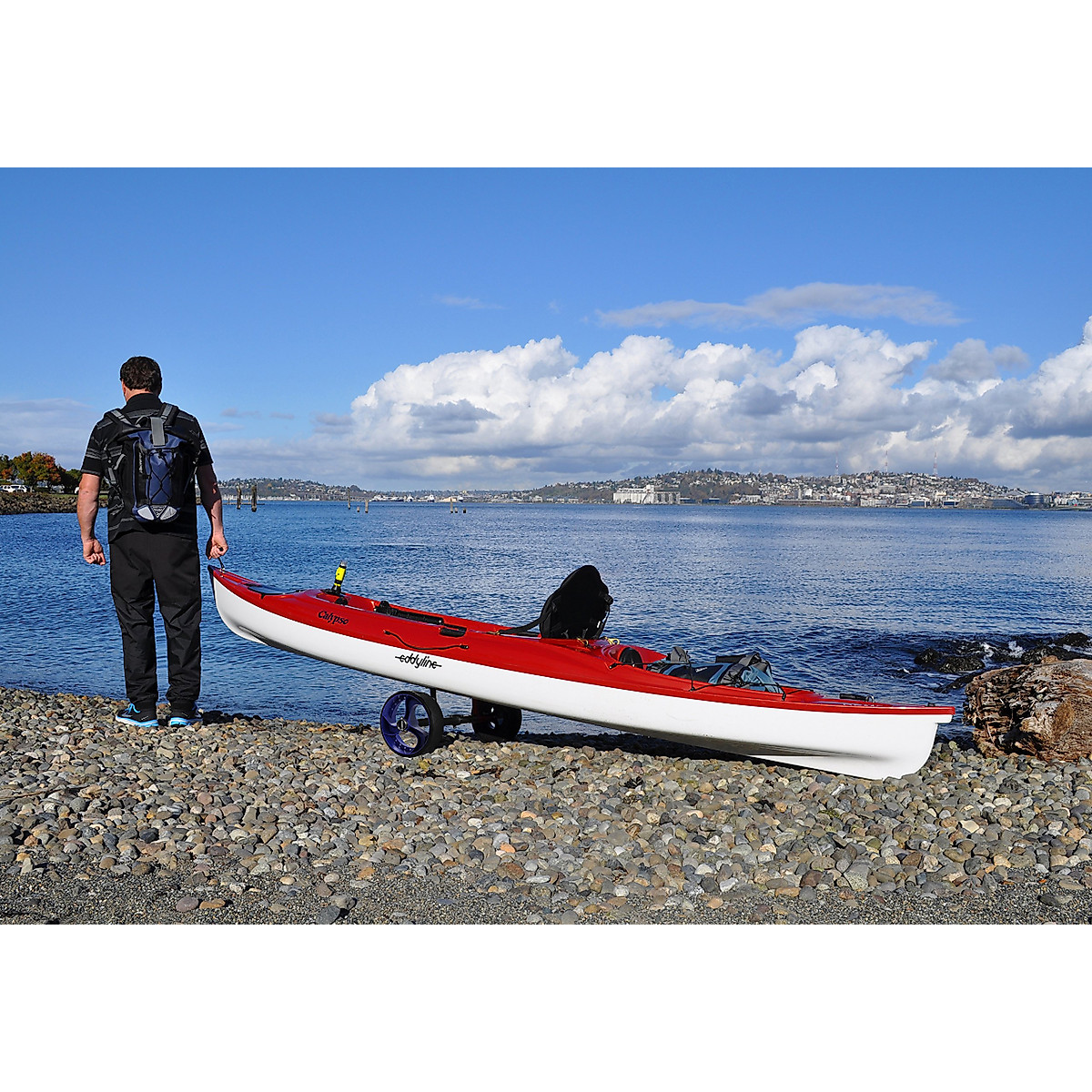 Seattle Sports Scupper Swift Sit-on-Top Wheeled Kayak Cart Carrier,Black