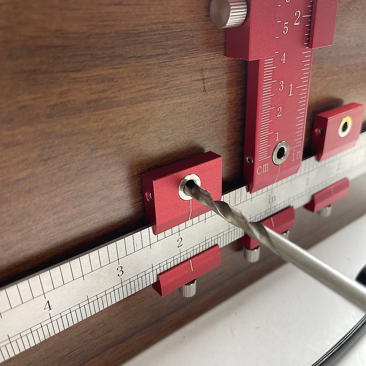 WAYCOJOY Cabinet Hardware jig Cabinet Hardware Template for Installing Drawers Pulls and Pulls on Cabinet Doors Cabinet Handle Template Tool for Handle and Pull Installation (All Aluminum)