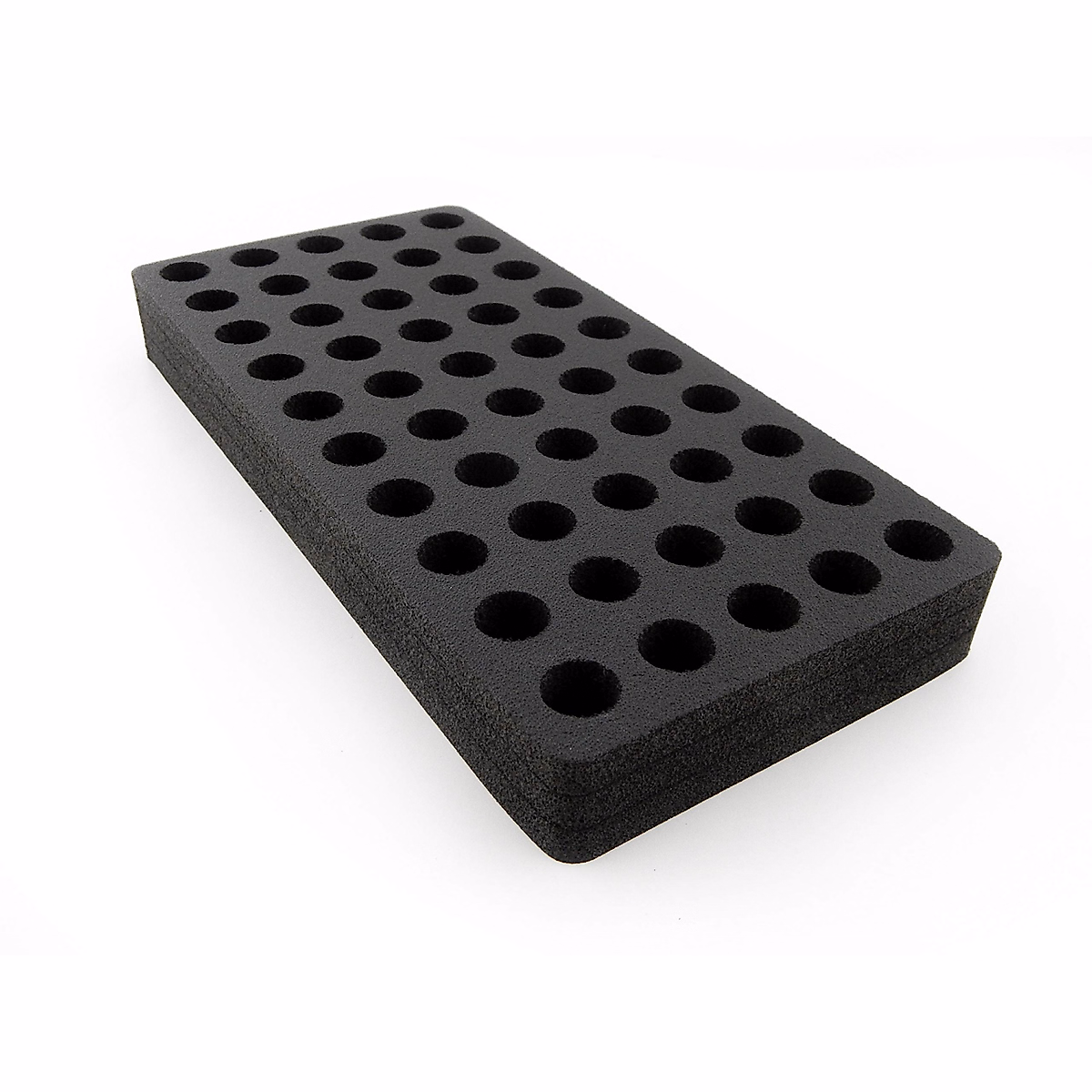 Polar Whale HPLC 4ml Vial Rack Black Foam Storage Rack Organizer Stand Transport Holds 50 Vials Fits up to 15mm Diameter Vials