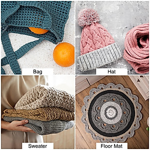 uxcell Cotton Blend Yarn, 5 Pack of 50g/1.76oz Soft Crochet Craft Yarns for Knitting and Crocheting Craft Projects, Blue-Yellow