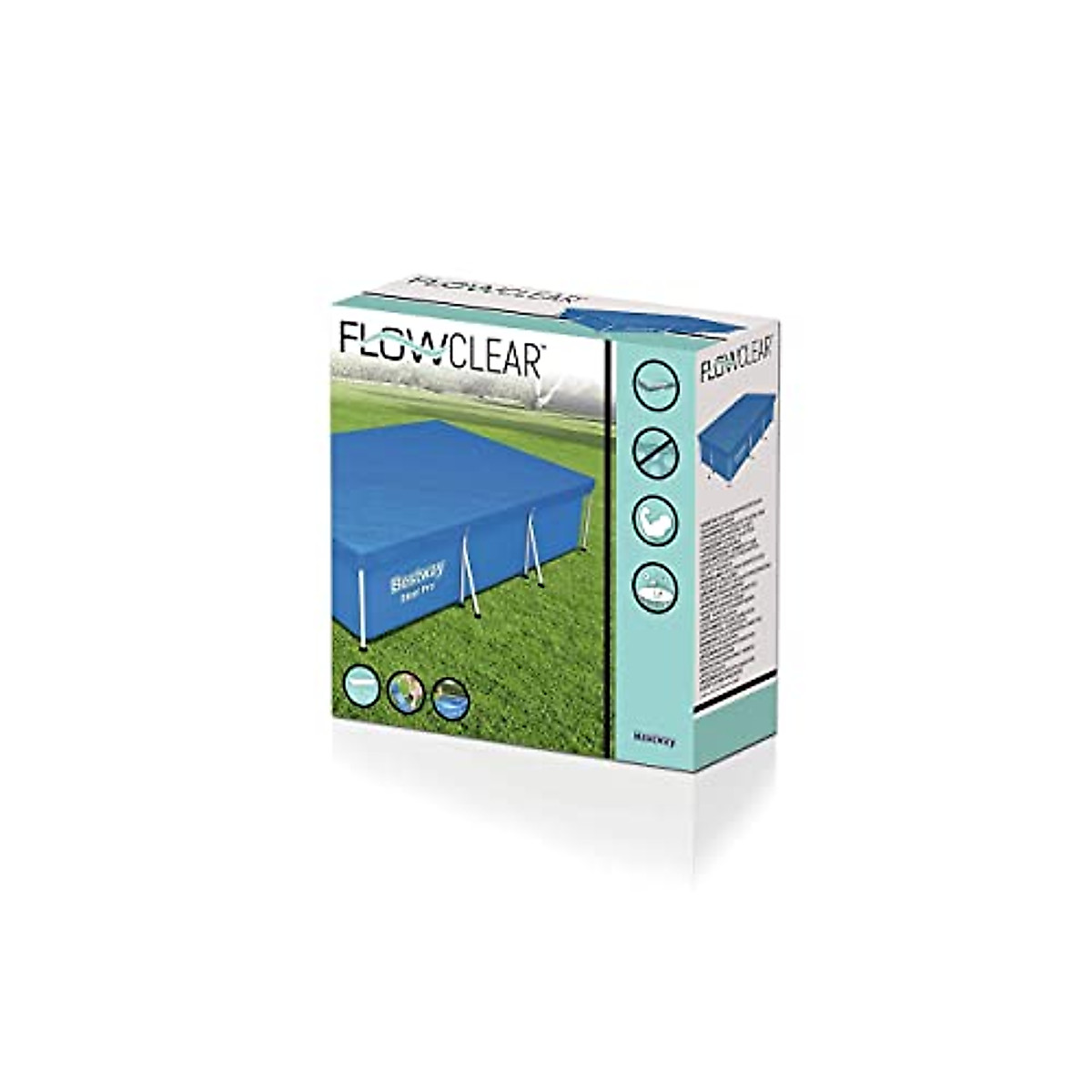 Bestway 58106 Above Ground Pool Cover, 118-inch by 79-inch, Blue