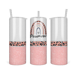 TunlaStore Leopard Mawmaw Tumbler - Mawmaw Rainbow Tumbler - Mothers Day Gifts Mawmaw - Leopard Rainbow Mawmaw Travel Cup - Tumbler With Straw And Lid - 20 Oz - Insulated Stainless Steel,White