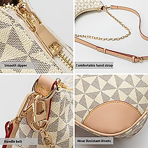 Windmill Material Horn Design One Shoulder Women's Bag Classic Fashion PU cross body Women's Bag (white)