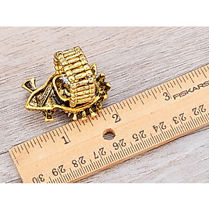 Alilang Antique Gold Tone Topaz Brown Rhinestone Wise Owl Bird Stretch Statement Ring