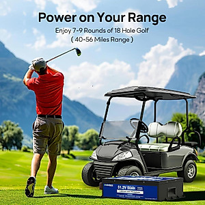 DC HOUSE 48V 50Ah LiFePO4 Golf Cart Battery, Built-in 100A BMS-2C,Suitable for Both Club car, Yamaha Golf carts, Lithium Battery Perfectly for Ryobi Mowers, Trolling Motor, Off-Grid Solar System