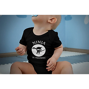 Luxxology Ninja in Training Baby Infant Bodysuit, Pink 12M