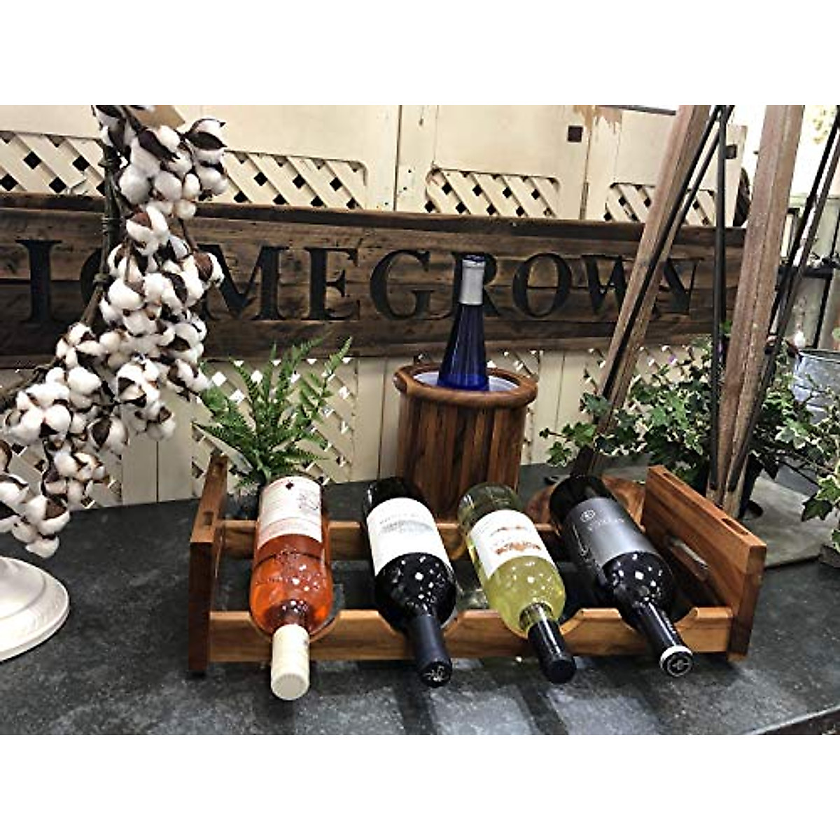 Kalmar Home Acacia Wood Stackable Wine Rack