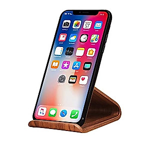 SAMDI Cell Phone Stand, iPhone Wood Dock: Cradle, Holder for Switch All Android Smartphone, iPhone 6 6s 7 8 X Plus 5 5s 5c Accessories Desk - ( Black Walnut )