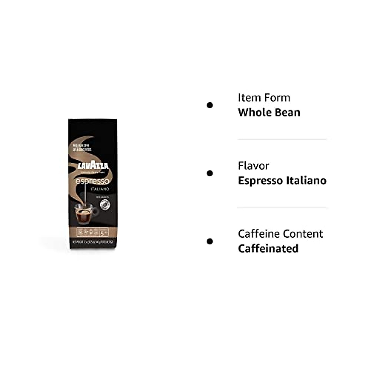 Lavazza Espresso Italiano Whole Bean Coffee 100% Arabica Rich-bodied Medium roast with delicious, fragrant flavor and aromatic notes, 12 oz soft bag