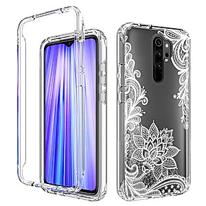 Tothedu Phone Case for Redmi Note 8 Pro M1906G7I Case with Tempered-Glass Screen Protector, Cute Clear Mandala Pattern Full Body Protective Cover Cases for Xiaomi Redmi Note 8 Pro (Mandala)