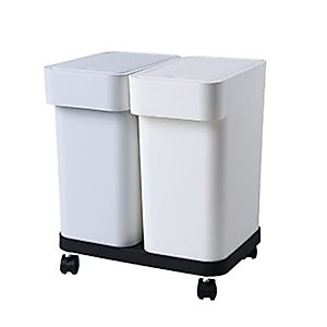 JGATW Garbage Can Trash Can Square Sorting Waste Bin Plastic Rubbish Bin Basket Bucket for Household Covered for Home Office (Color : C, Size : As Shown)