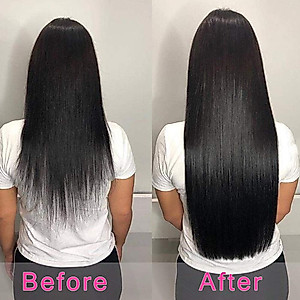 Straight Human Hair Clip in Hair Extensions for Black Women 100% Unprocessed Full Head Brazilian Virgin Hair Natural Black Color,8/Pcs with 18Clips,120 Gram (22inch, Straight hair)