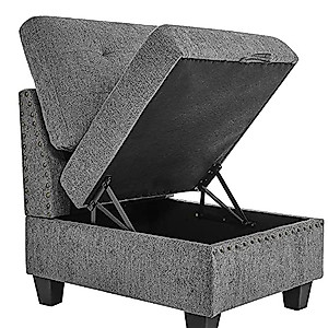 FULife Free Combination Modular Sofa Reversible Sectional Couch Oversized U Shaped Sofá Upholstery Deap Seat Sleeper Couches Bed with Storage for Living Room Spacious Space,4 Single Chairs,2 Corners