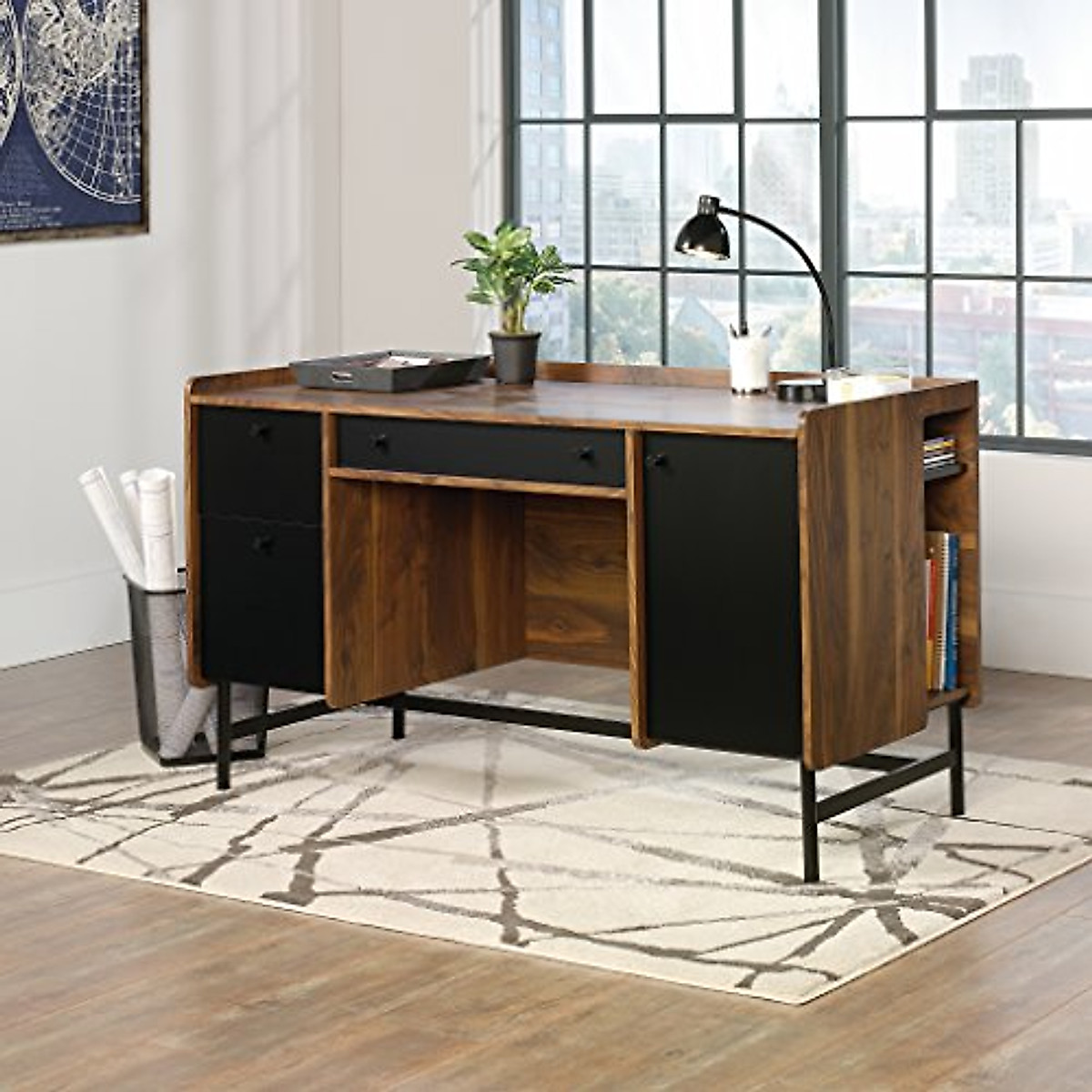 Sauder Harvey Park Desk, Grand Walnut finish