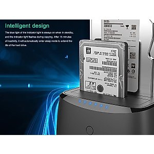 WAVLINK USB 3.0 to SATA I/II/III Dual Bay External Hard Drive Enclosures Docking Station for 2.5/3.5inch HDD SSD,Offline Clone,OTG,Supports UASP(up to 6Gbps) for Windows, Mac OS and Linux