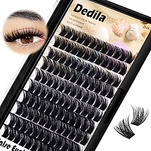 Dedila 120 Pcs Handmade D Curl Makeup Clusters Eye lashes Extensions Mixed 10-12-14-16mm/12-14-16mm/14-16-18mm D Curl Soft and Lightweight Individual false eyelashes Wide Stem (Mixed 12-14-16mm)