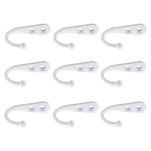 Hitefu 15PCS White Wall Mounted Coat Hooks, Heavy Duty Metal Single Prong Robe Hook, Rustproof Wall Hanger Hooks for Towel Hat Bag on Livingroom, Bathroom, Kitchen