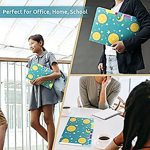 Zuozee Fruit Style Expanding File Folder, 5 Pocket Accordion File Organizer with 8 Labels, Cute Letter Folder Organizer for Documents, Portable & Expandable Folders for School Office, Lemon