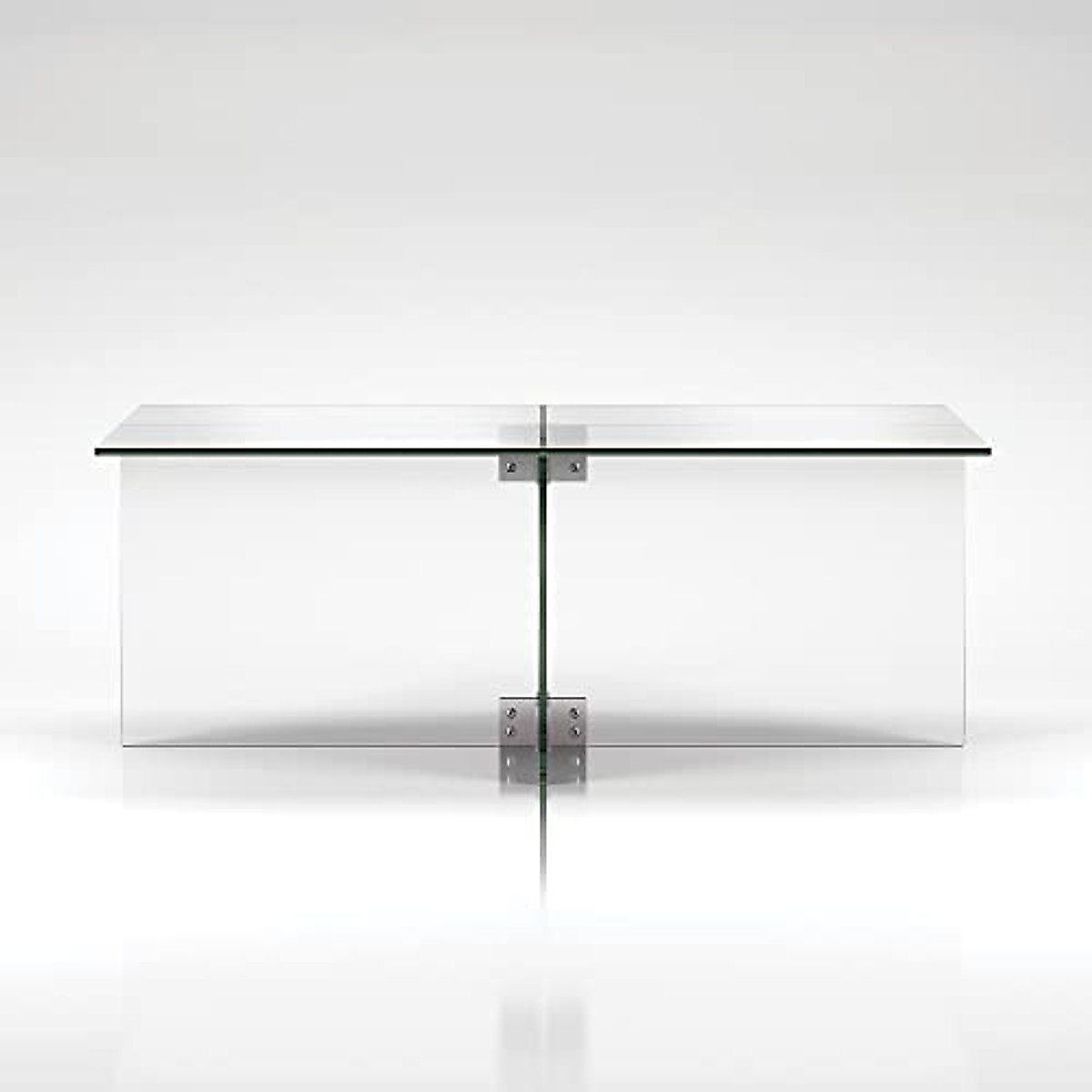 Henn&Hart Coffee Table, One Size, Clear Glass, 16" H x 42" L x 24" W
