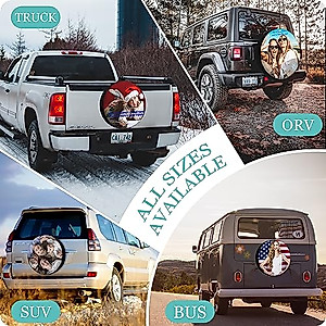 Custom Tire Cover Personalized Jeep Spare Tire Cover Add Your Own Photo Text Logo Customized Waterproof Dust-Proof Universal Wheel Cover Protectors for Multi Cars SUV RV Trailer Trucks (15 Inch)
