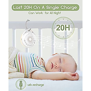 Portable Sound Machine Baby, Travel White Noise Machine Baby with USB Rechargeable, Sound Machine for Sleeping