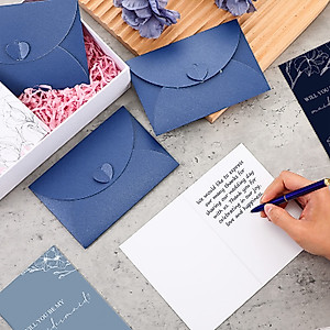 Glenmal 16 Pcs Will You Be My Bridesmaid Cards with Envelopes Bridesmaid Proposal Card Maid of Honor Invited Wedding Bridal Shower Favor (Blue)