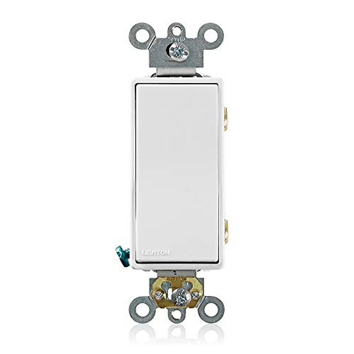 Leviton 5622-2W 20 Amp, 120/277 Volt, Decora Plus Rocker Double-Pole AC Quiet Switch, White