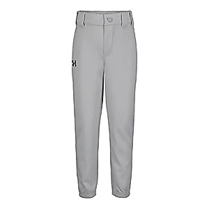 Under Armour Little Boys Baseball Pant, Belt Loops, Logo, Snap Closure, Comfortable & Durable, Aluminum, 6