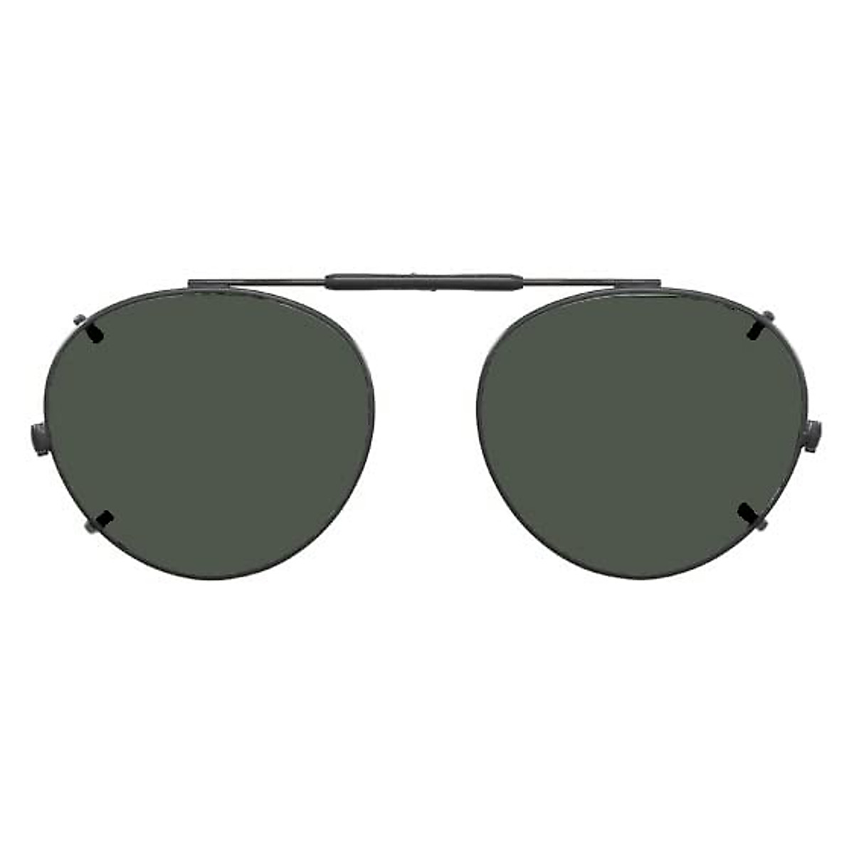 Shade Control Visionaries Polarized Clip on Sunglasses - Round - Black Frame - 49 x 43 Eye