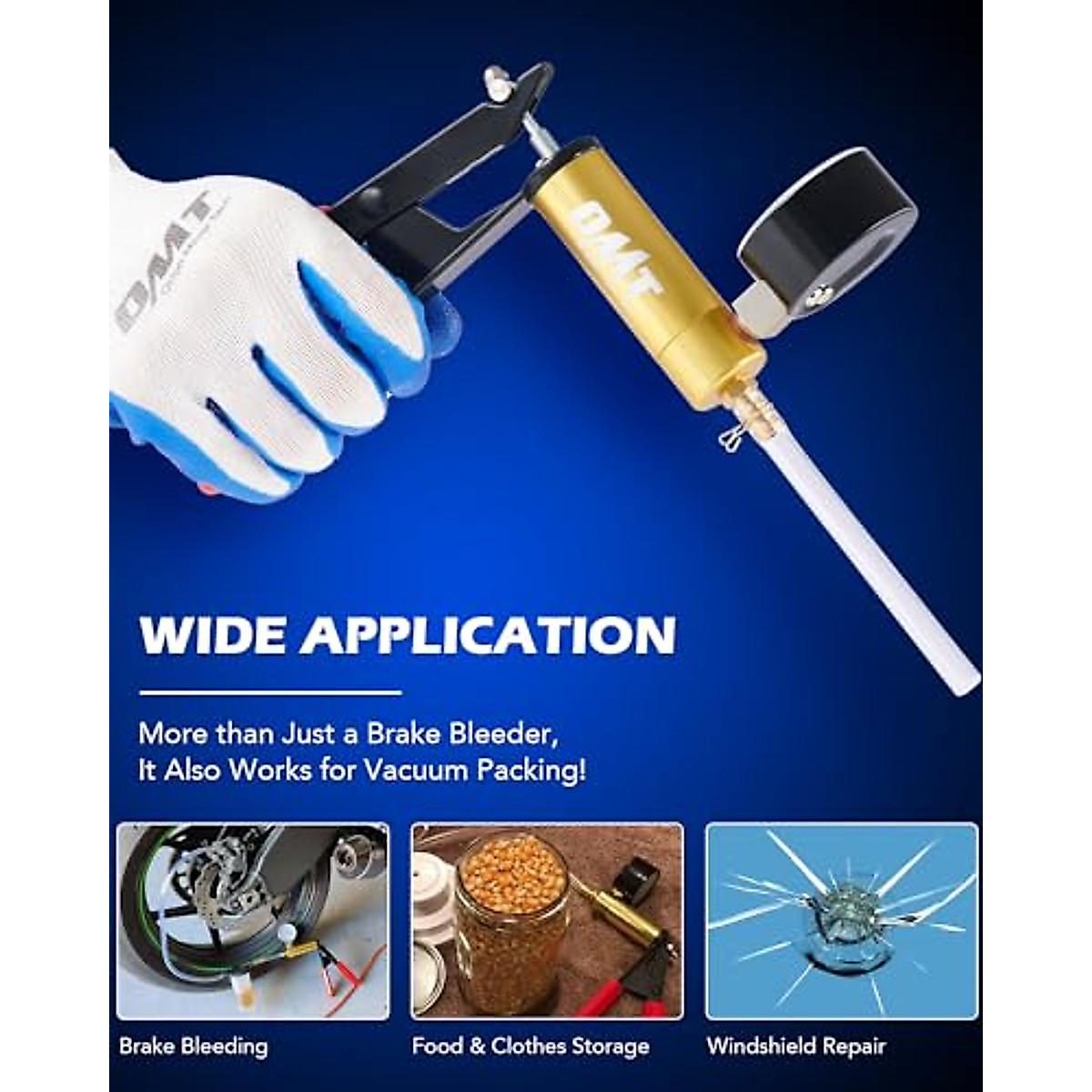 Orion Motor Tech Brake Bleeder Kit with Hand Vacuum Pump and Adapters, Brake Bleeding Kit for Brake Fluid Power Steering Fluid More, Vacuum Brake Bleeder Pump with Pressure Gauge