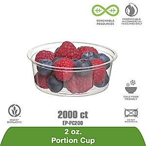 Eco-Products Renewable & Compostable Portion Cups, 2oz., Case of 2000 |EP-PC200| Made From Renewable Resources & Plant Based | BPI & ASTM Compostable |A Green Alternative