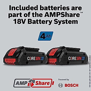 BOSCH GKS18V-22LB25 18V Brushless Blade-Left 6-1/2 In. Circular Saw Kit with (2) CORE18V 4 Ah Advanced Power Batteries