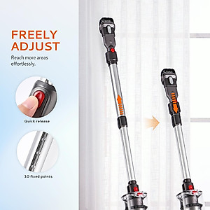 Extendable Quick Release Wand Compatible with Dyson V7 V8 V10 V11 V15 Extension Wand, Saving 18 to 27 Inch, Vacuums Attachment Extension Tube Replacement for Dyson Wand Stick Vacuum Cleaners(Silver)