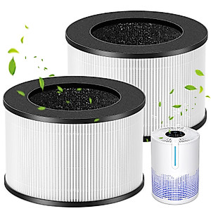 M01 Replacement Filter Compatible with MOOKA M01 Air Purifier, H13 True HEPA Filter, 3-in-1 Pre-Filter, HEPA Filter, High-Efficiency Activated Carbon Filter Filtration System, 2 Pack