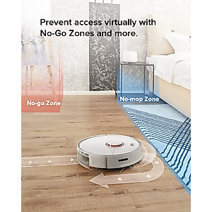Roborock S5 MAX Robot Vacuum and Mop, Robotic Vacuum Cleaner with Electric-Tank, Self-Charging, Lidar Navigation, Selective Room Cleaning, No-mop Zones, 2000Pa Suction, 180mins Runtime (Renewed)