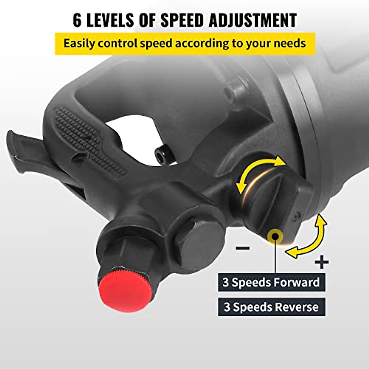 VEVOR 1 Inch Air Impact Wrench, 4280 ft-lbs High Torque Impact Gun w/ 8 Inch Extended Anvil for Heavy Duty Machinery/Semi-Truck/Bus Tires