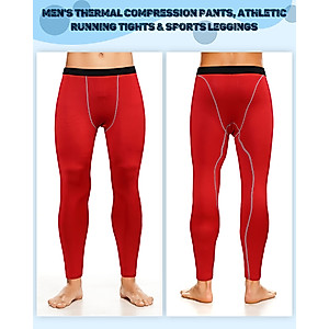 Hicarer 6 Pack Men's Compression Pants Workout Pants Athletic Compression Leggings Running Tights for Men Sport Supplies (Multicolor, Large)