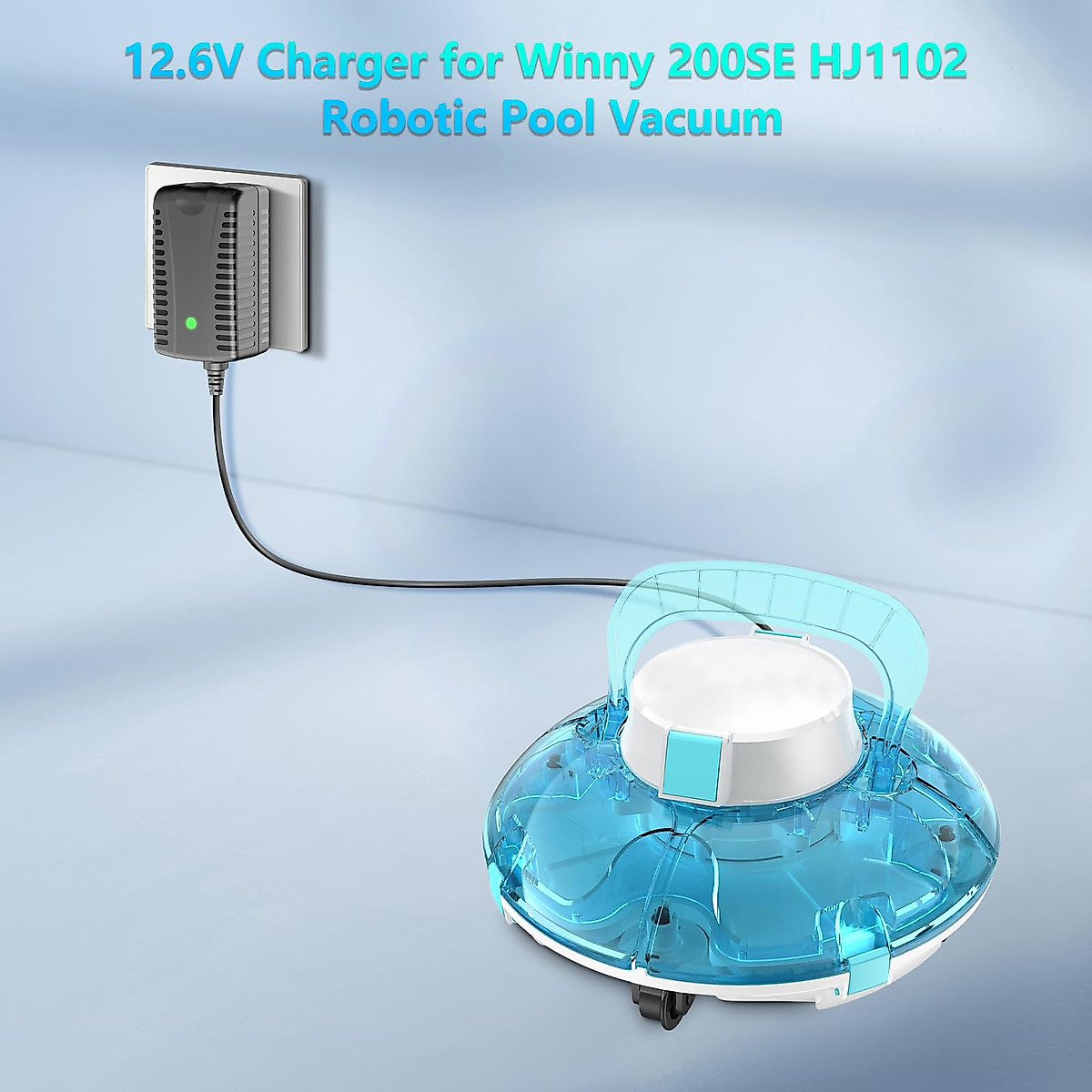 12.6V Charger for Winny Pool Cleaner Compatible with Winny 200 SE HJ1102 A1 OS2010 Cordless Robotic Pool Vacuum Power Adapter