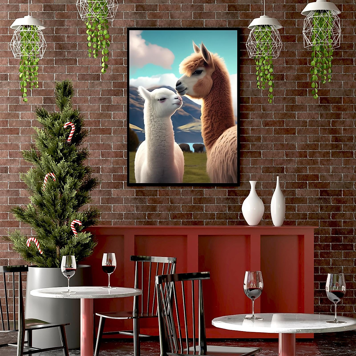 NSUAJOF Diamond Painting Kits, Personalized 5D for Adult Beginners Cloud Alpaca DIY Full Round Drill Diamond Art, Great Gift for Friends and Family Home Wall Decor 12x18 Inch