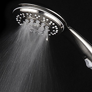 HotelSpa 9-Setting Luxury Brushed Nickel Hand Shower with Patented On/Off Pause Switch