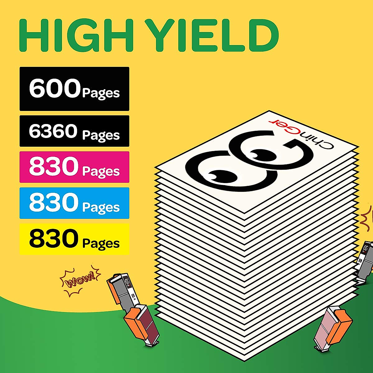 CHINGER Compatible Ink cartridges Replacement for Canon 280 281 PGI-280XXL CLI-281XXL PGI280 XXL CLI281XXL Used in PIXMA TR7520 TR8520 TS9120 TS6120 TS6220 TS6320 TS8320 TS8220 TS8120 Printer (5 Pack)