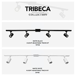 Globe Electric 59740 Tribeca 4-Light 56" Track Lighting Kit, Matte White