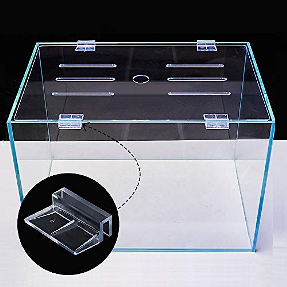 OIIKI 6 PCS Aquarium Glass Cover Clip, Clear Acrylic Support Holder, Aquarium Lid Clips Clamps, for Aquarium Fish Tank (6mm)