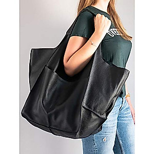 New Ladies Leather Satchel Tote Bag | Work Tote Bag Shoulder Bag Wallet Soft Messenger Bag Oversized Bag